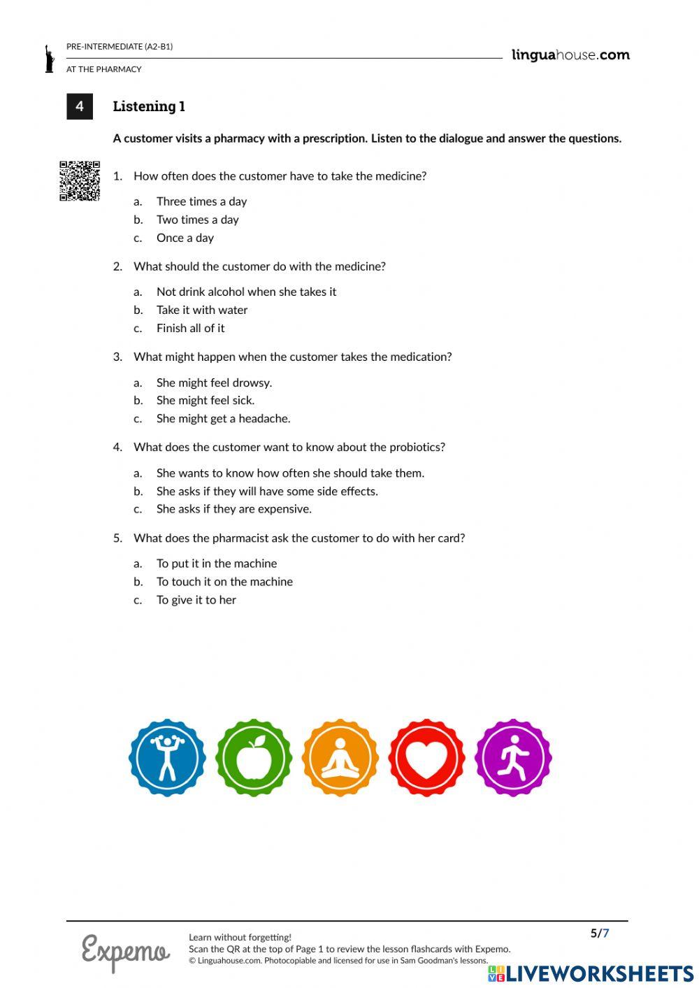 At the pharmacy online exercise for | Live Worksheets