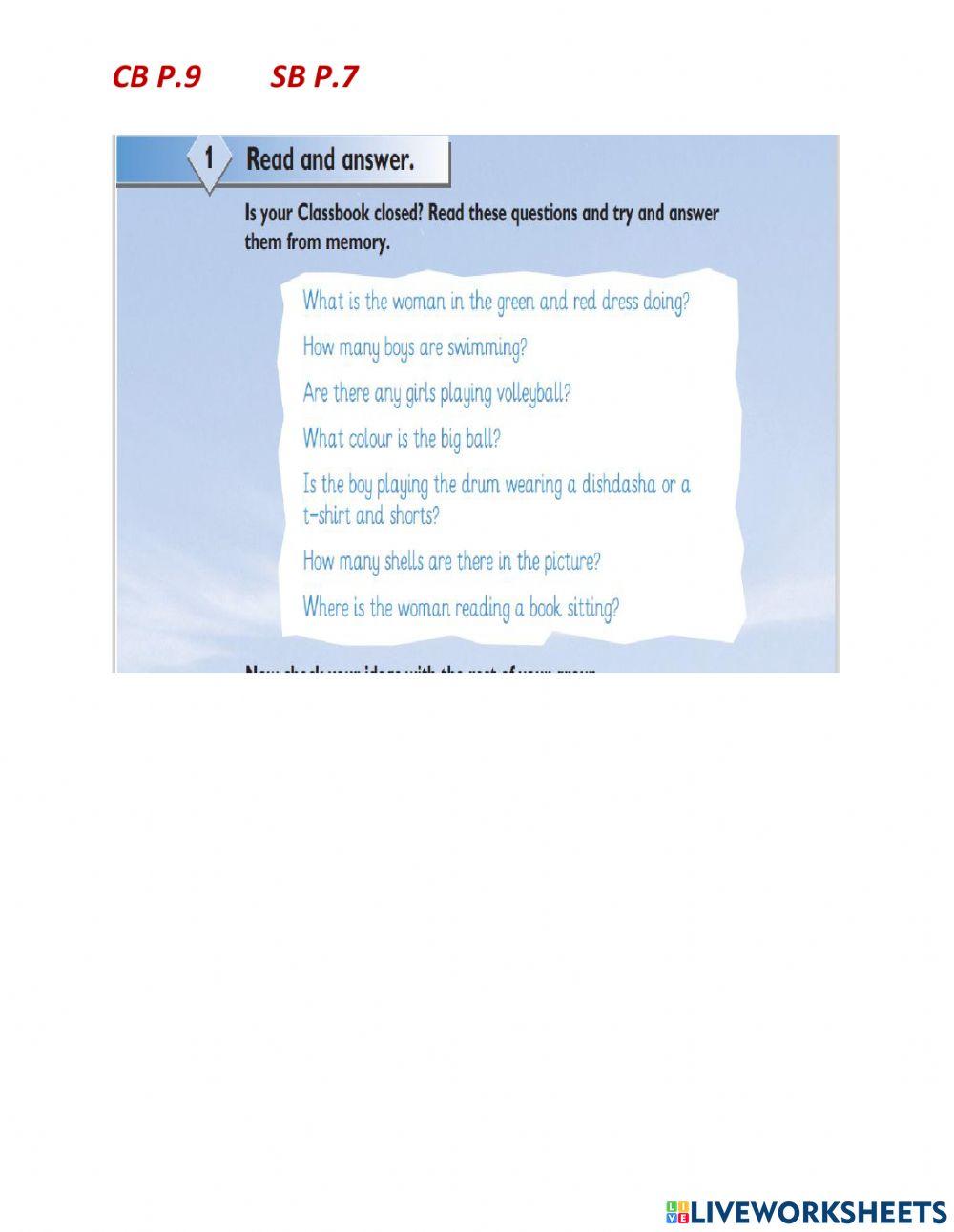 Look and answer online activity | Live Worksheets