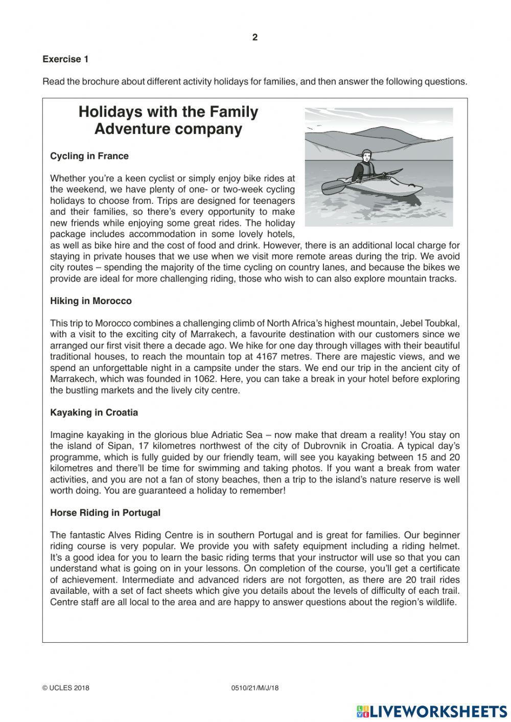 IGCSE Reading 1… | Free Interactive Worksheets | 2772795