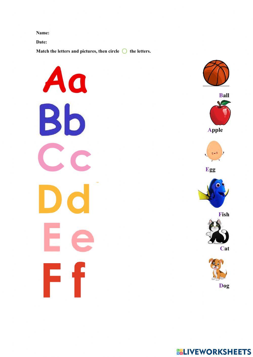 Alphabet online exercise for First grade | Live Worksheets