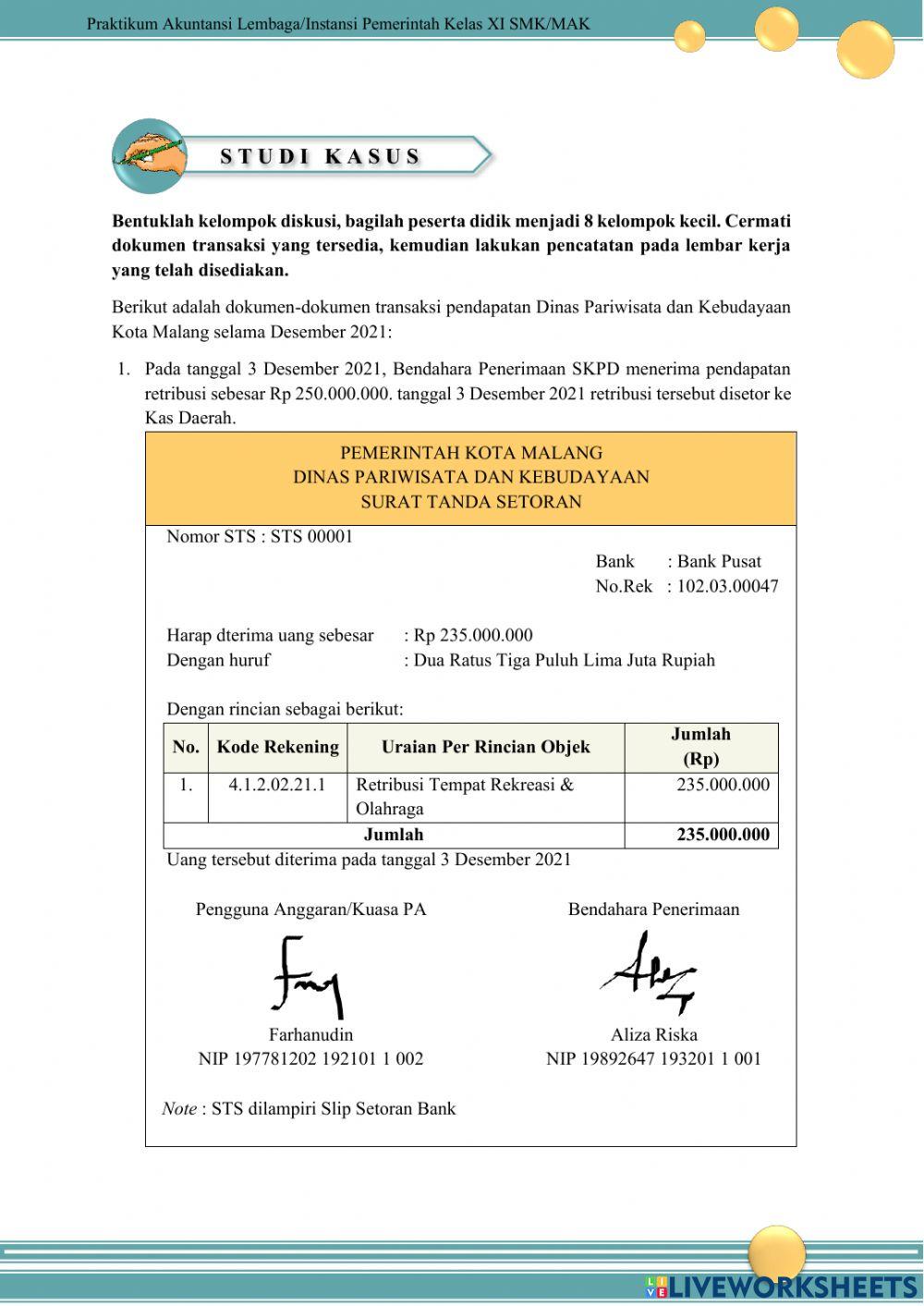 BAB 1 Studi Kasus worksheet | Live Worksheets