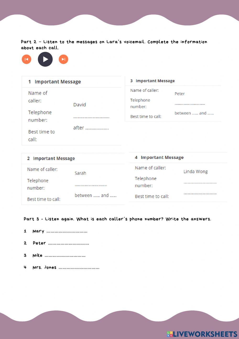 Mid-term Test EPP 1C-2A worksheet | Live Worksheets