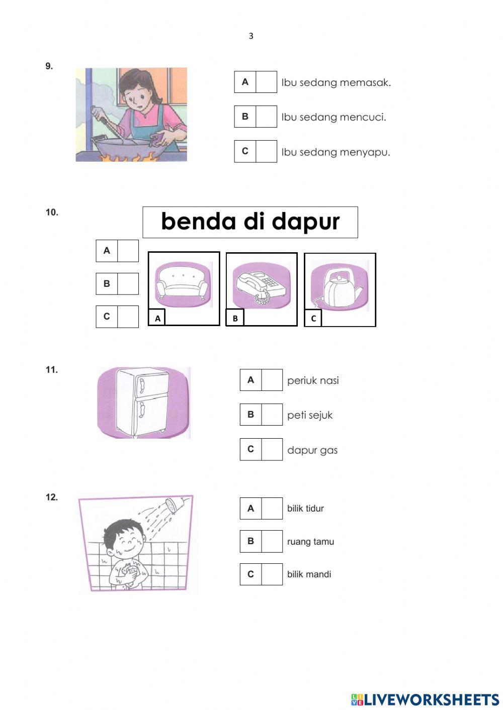 MALAY TEST YEAR 1 (SECTION A) 6846057 | Nurul Hanna