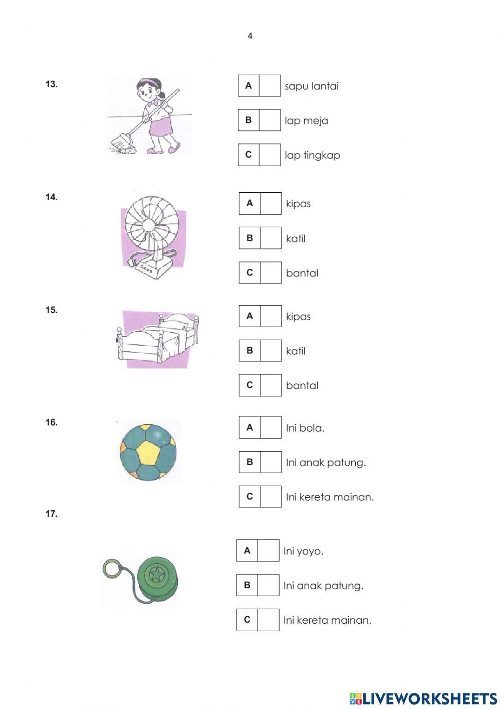 MALAY TEST YEAR 1 (SECTION A) 6846057 | Nurul Hanna