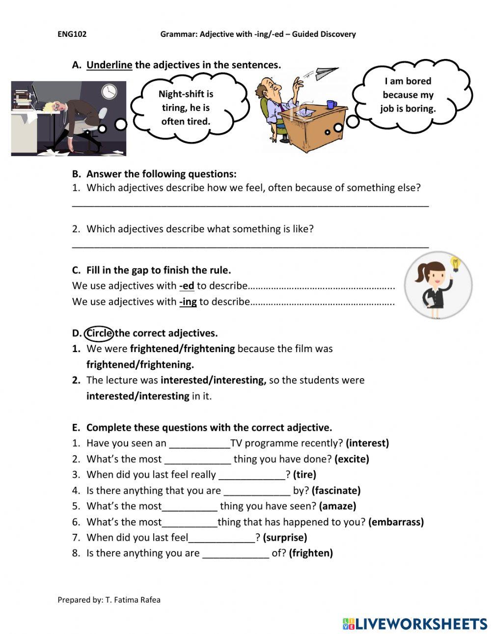 Adjectives online exercise for 10 | Live Worksheets