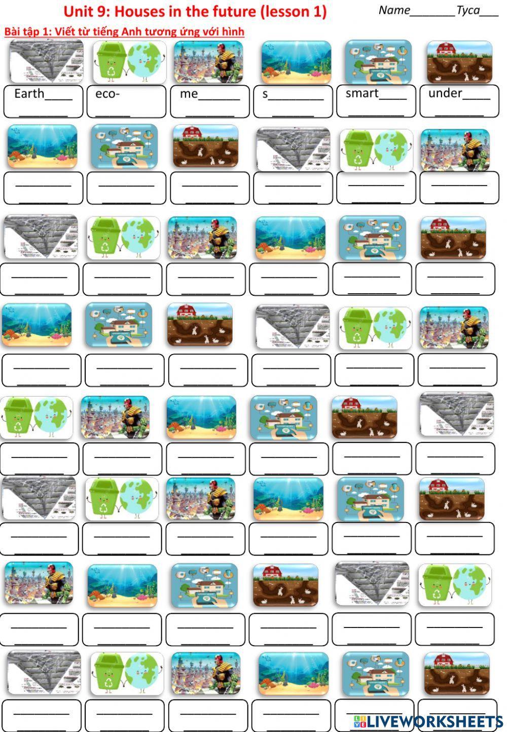 Unit 9 - House in the future worksheet | Live Worksheets