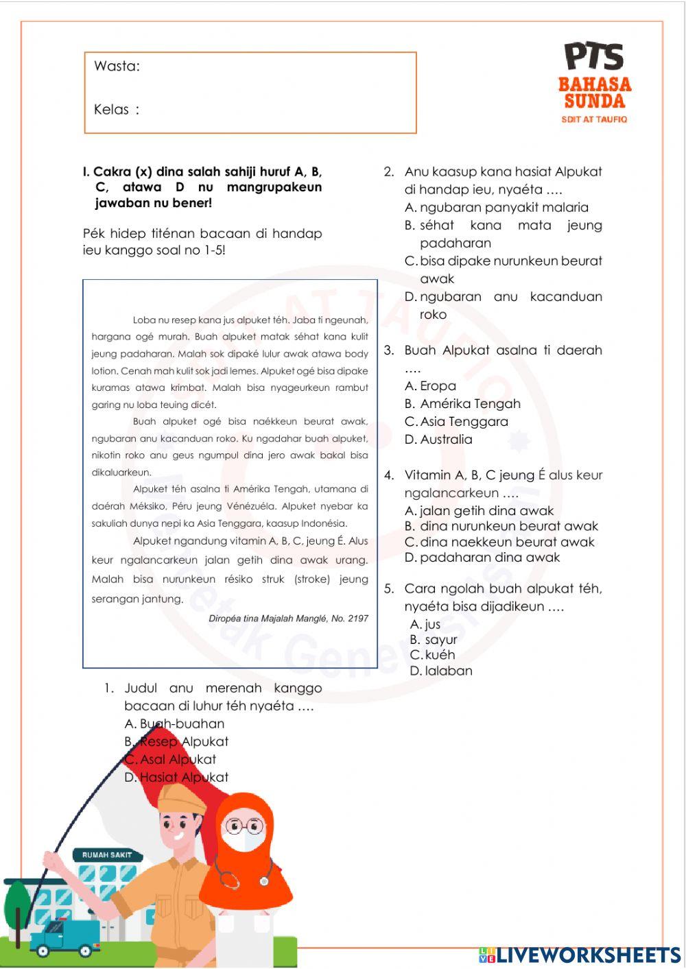 KELAS 5 PTS BASA SUNDA 5310740 | Nurherliana