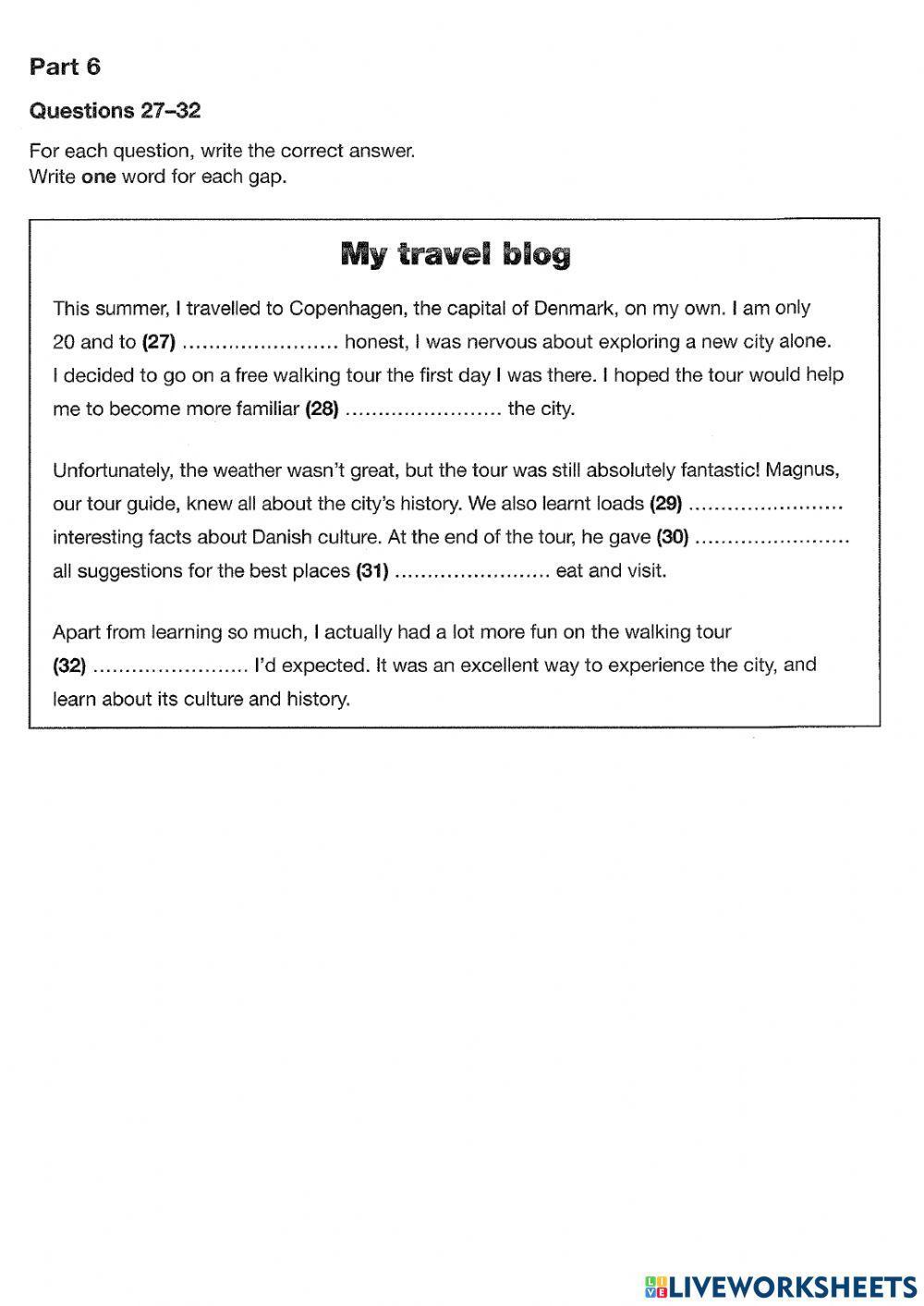 B1 cambridge te… | Free Interactive Worksheets | 1924127