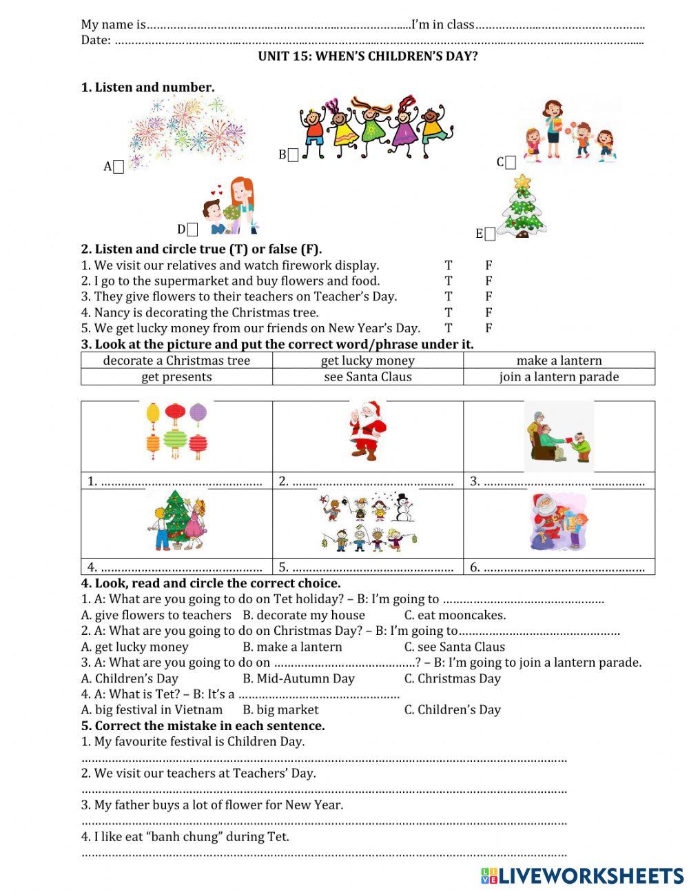 English exercise online activity for ̀4 | Live Worksheets