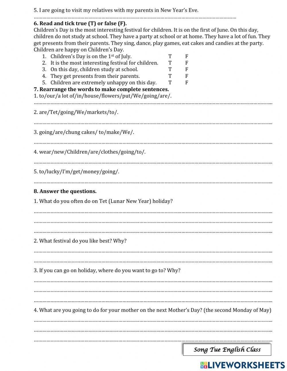 English exercise online activity for ̀4 | Live Worksheets