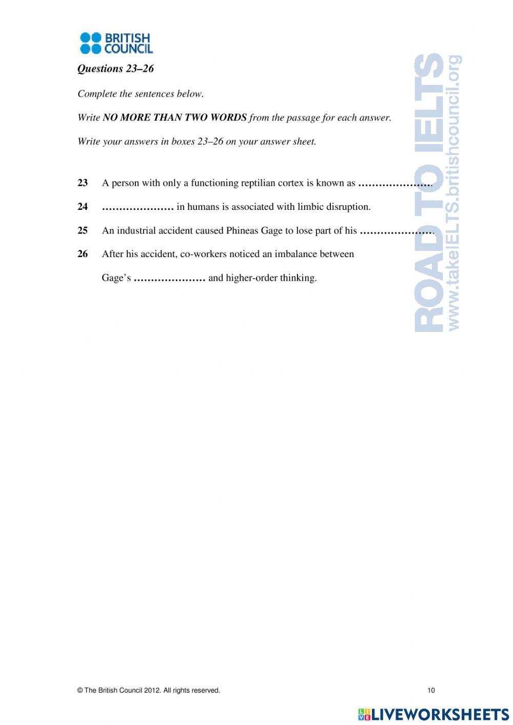 IELTS Test 1 Reading Passage 2 Online Exercise For Live Worksheets ielts-test-1-reading-passage-2-online-exercise-for-live-worksheets