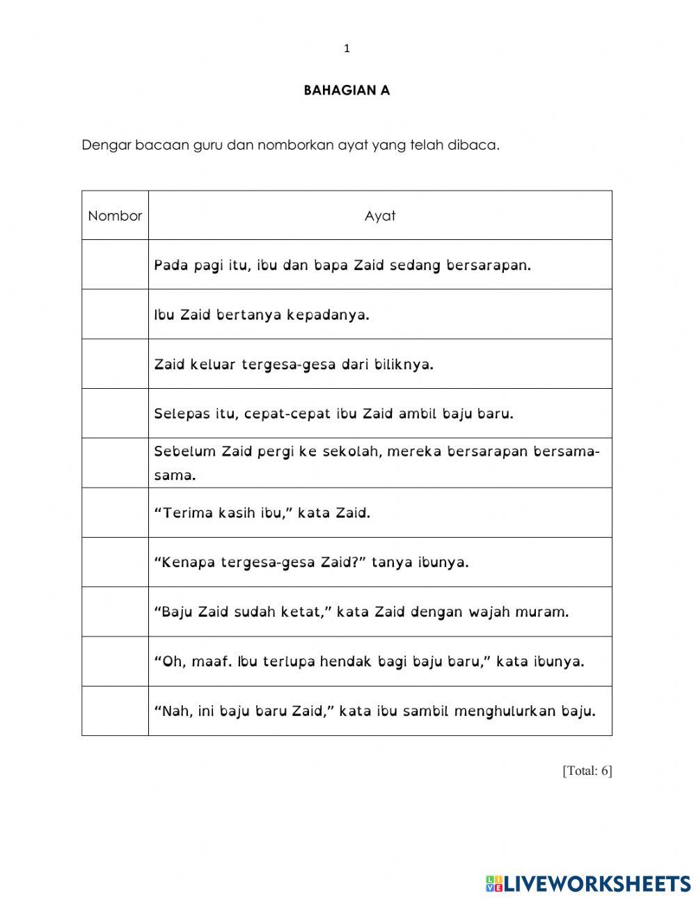 6846321 | MALAY TEST YEAR 3 | Nurul Hanna Attiya Binti