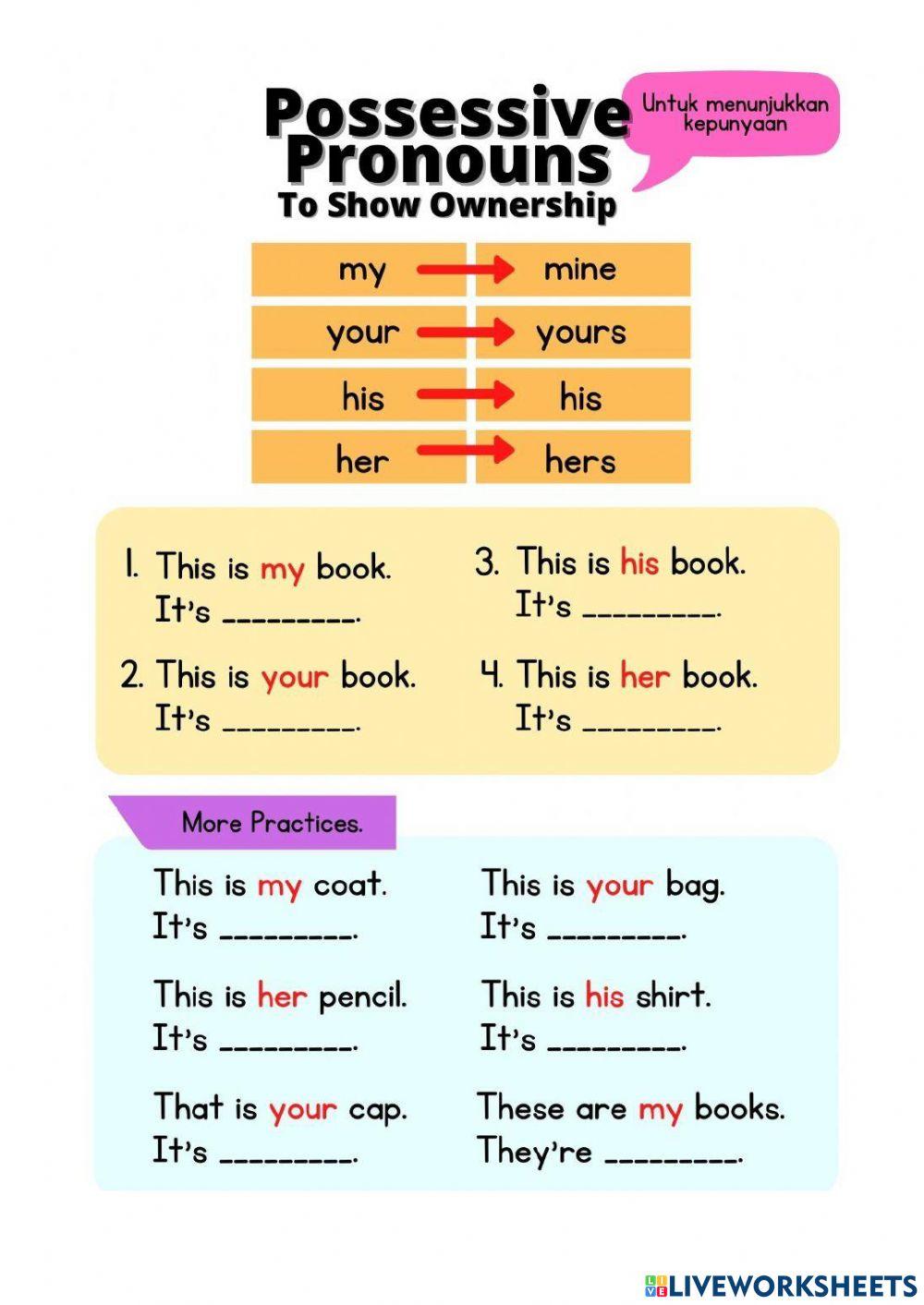 Possessive online exercise for | Live Worksheets