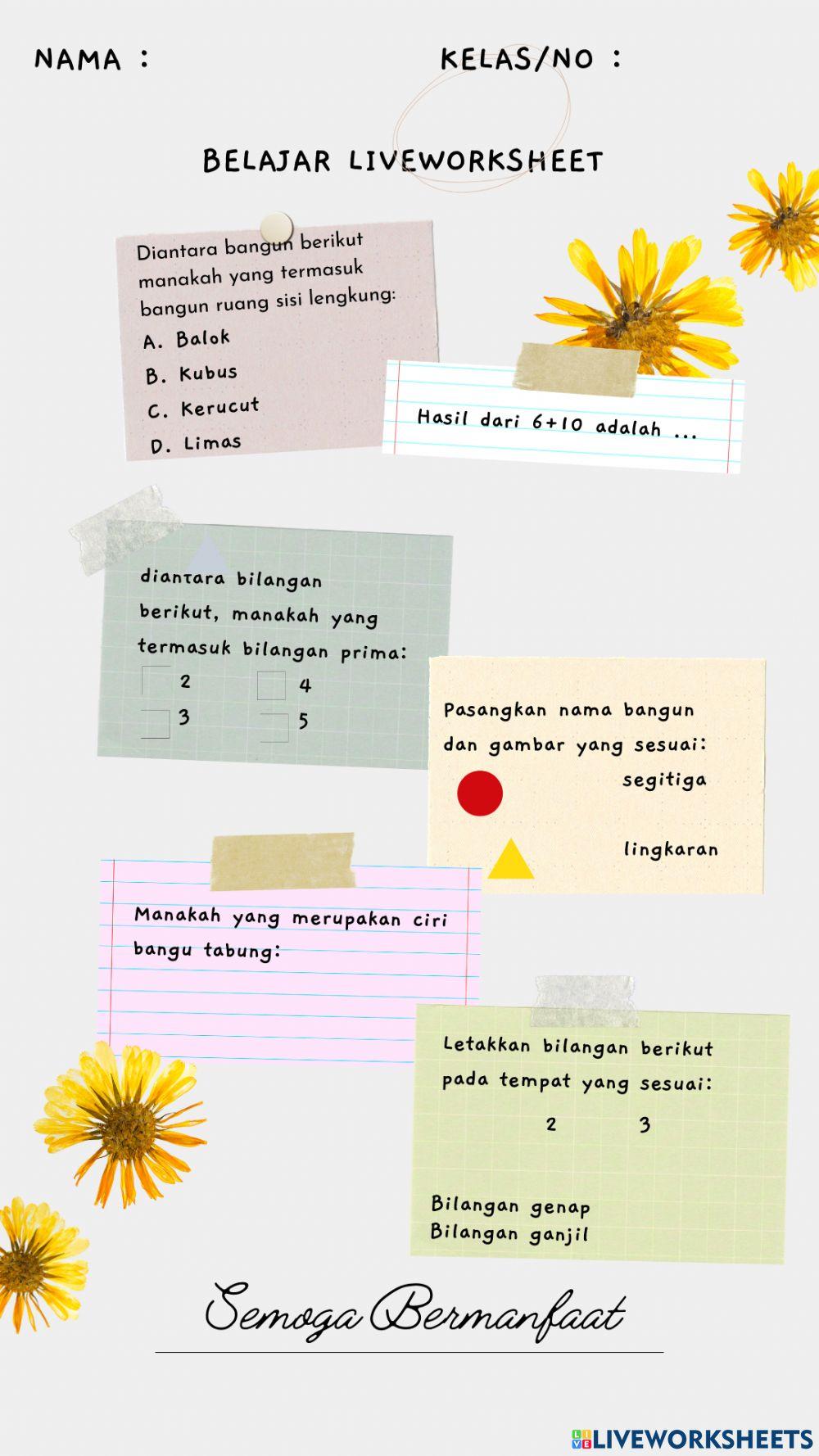 Tutorial liveworksheet activity | Live Worksheets