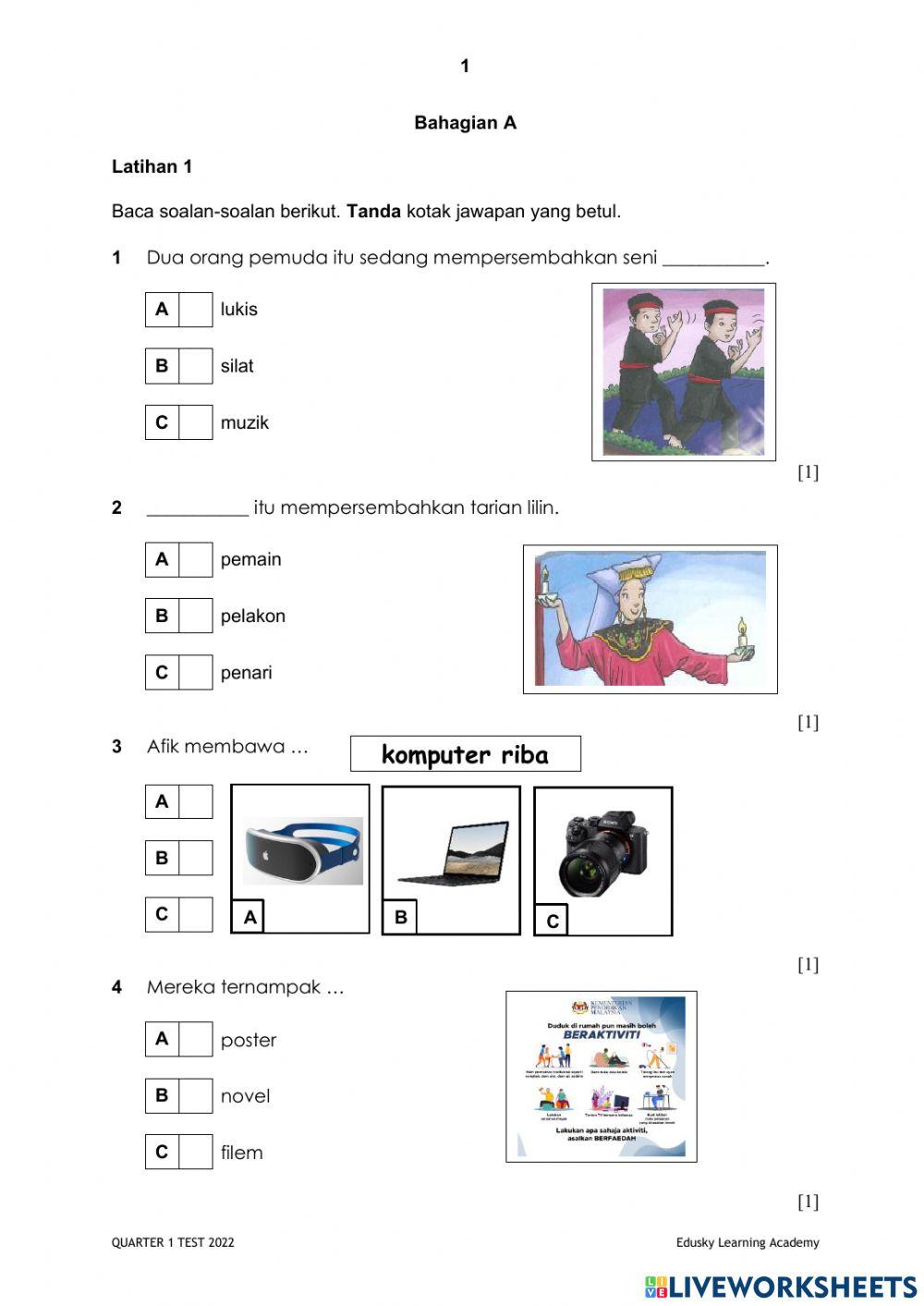 6846419 | MALAY TEST YEAR 5 (SECTION A) | Nurul Hanna