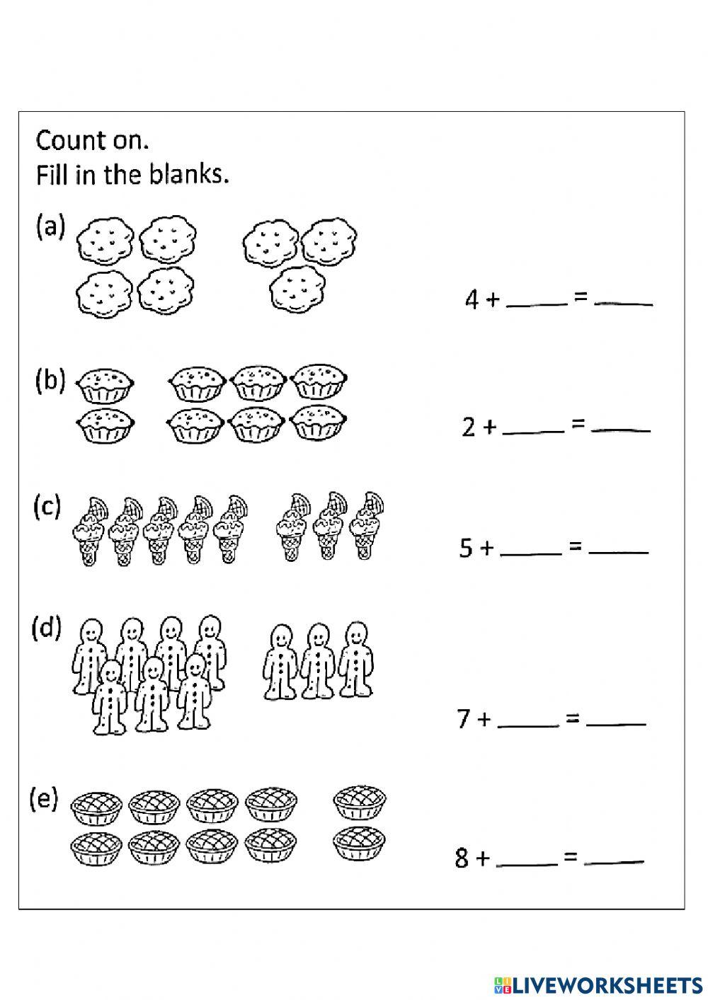 Addition within 10 online exercise for | Live Worksheets