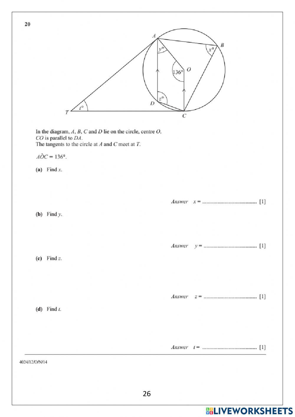 Angle Properties of circle 4018455 | seeluthomas02 | Live