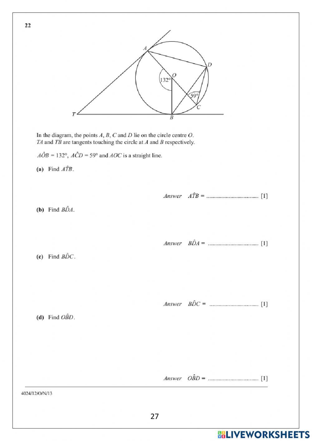 Angle Properties of circle 4018455 | seeluthomas02 | Live
