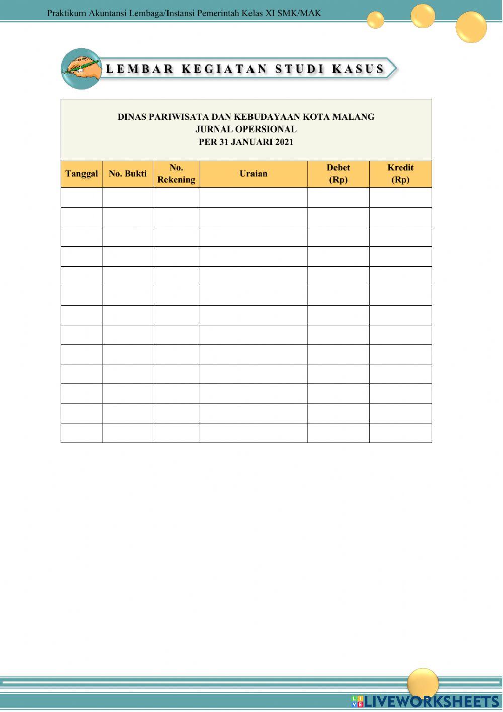 Bab 2 Studi Kasus worksheet | Live Worksheets