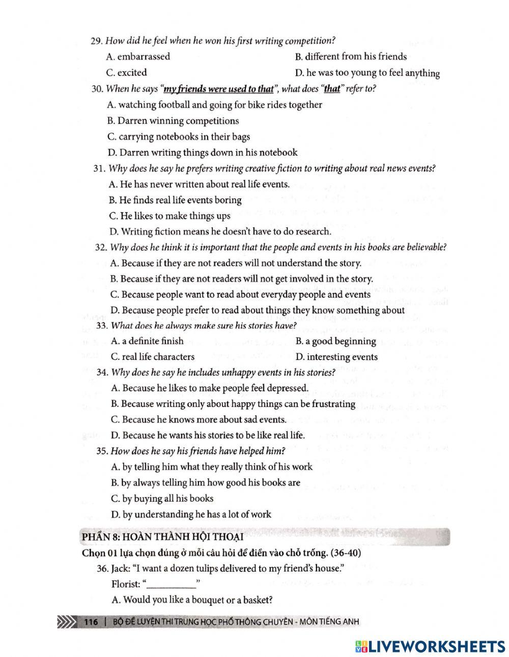 (CNN) Mock test 06 (p1) worksheet | Live Worksheets
