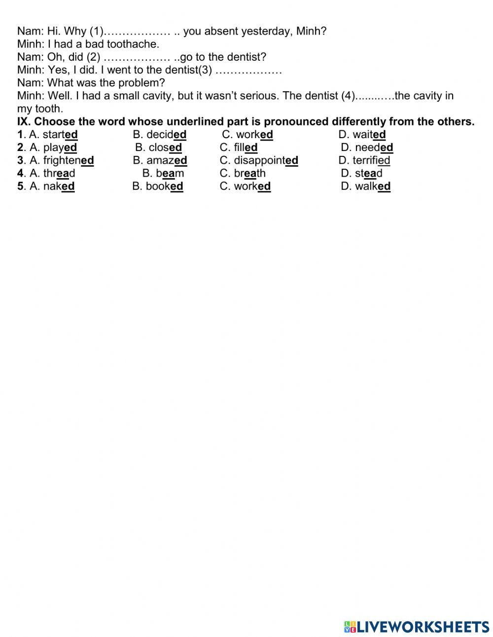 7.mid worksheet | Live Worksheets