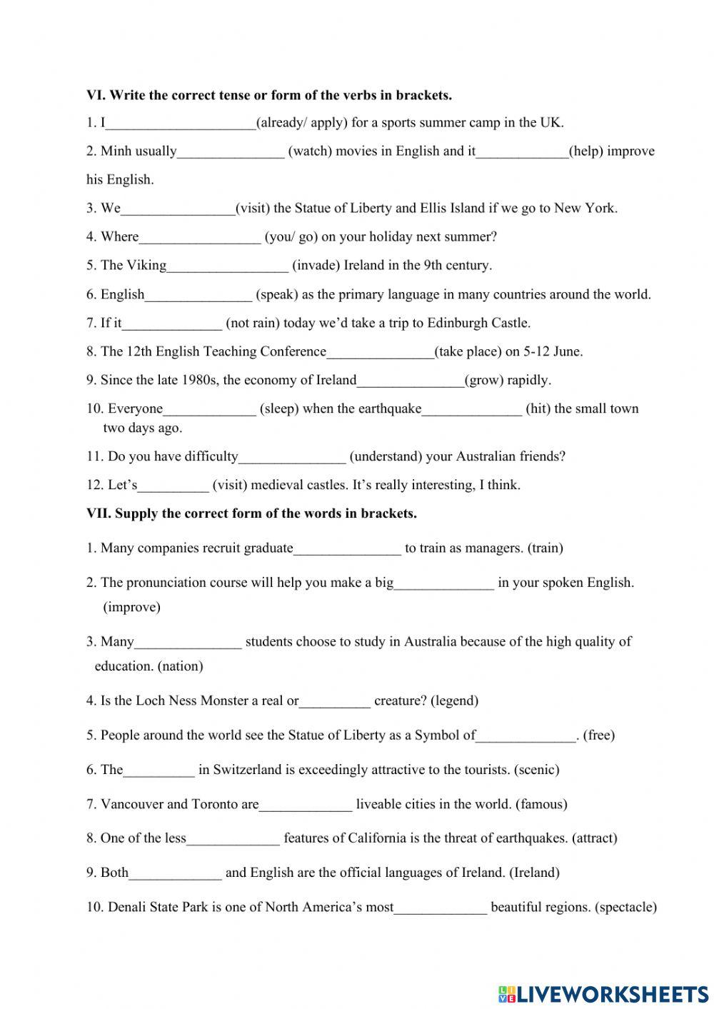 Grade 8 Unit 8 Test 2 worksheet | Live Worksheets