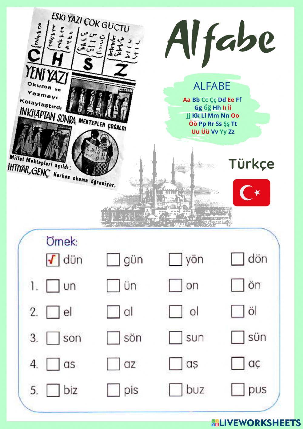 Alfabe | English Language Worksheets | 5311404