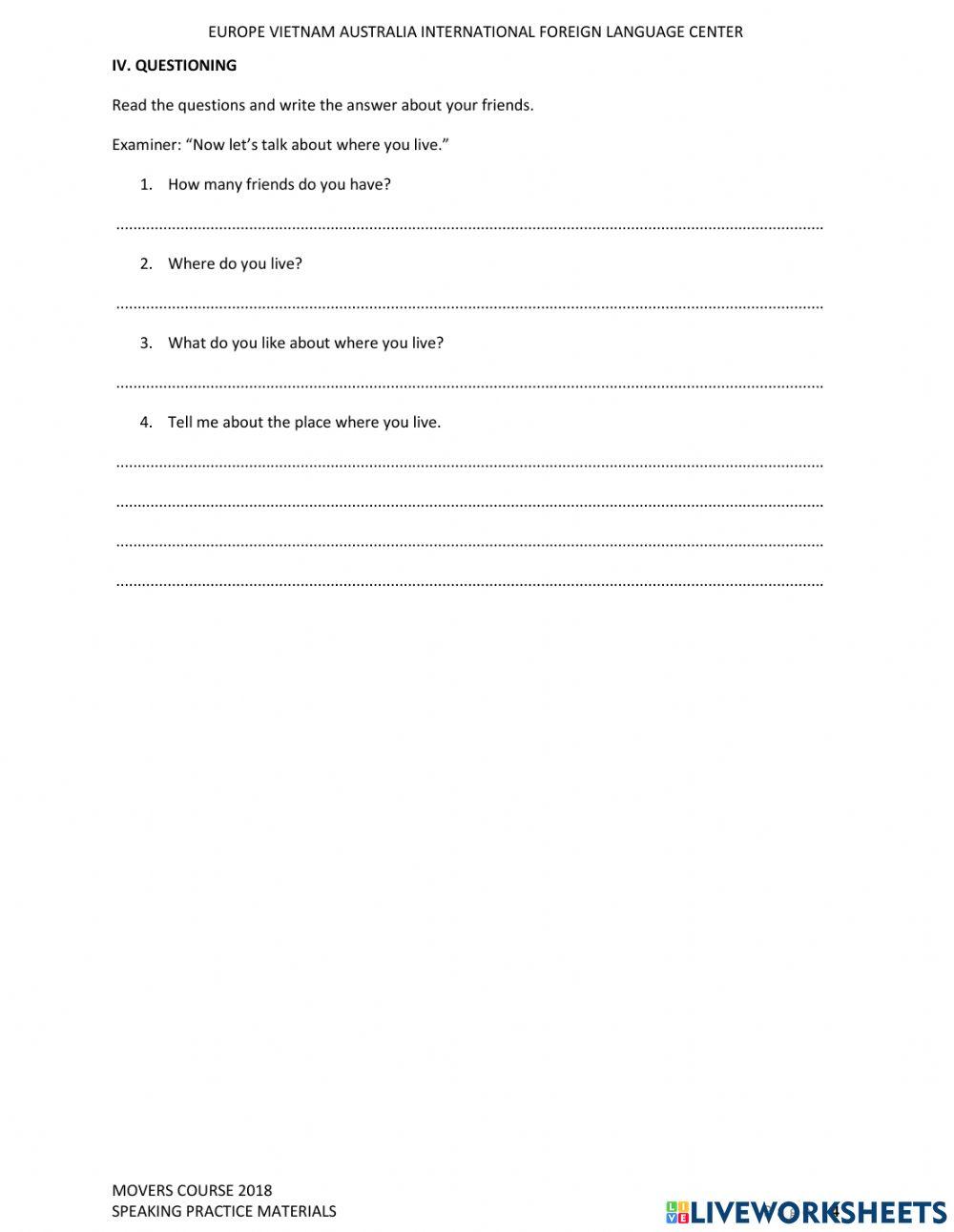 unit 6 speaking practice online exercise for | Live Worksheets