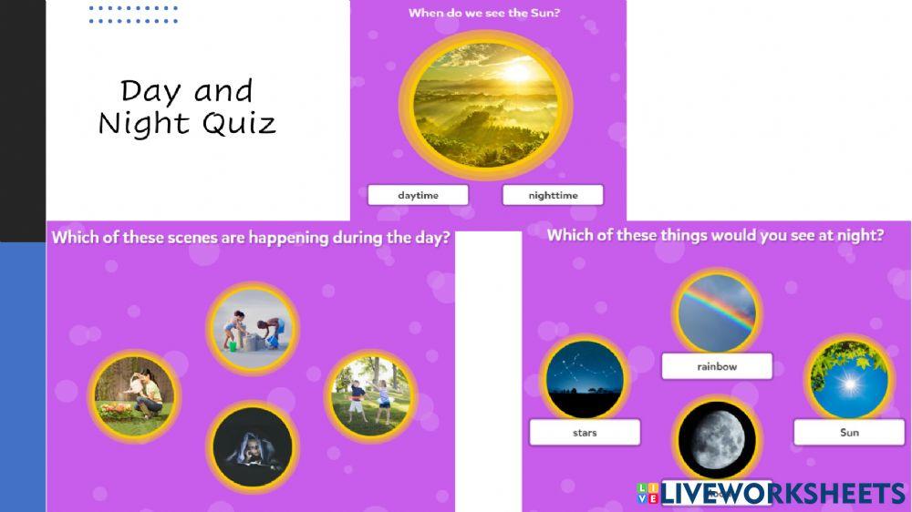 Day and Night activity for KG | Live Worksheets
