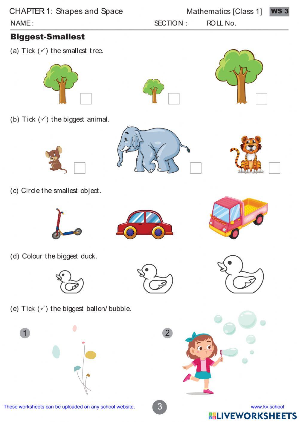 Shapes and Space online exercise | Live Worksheets