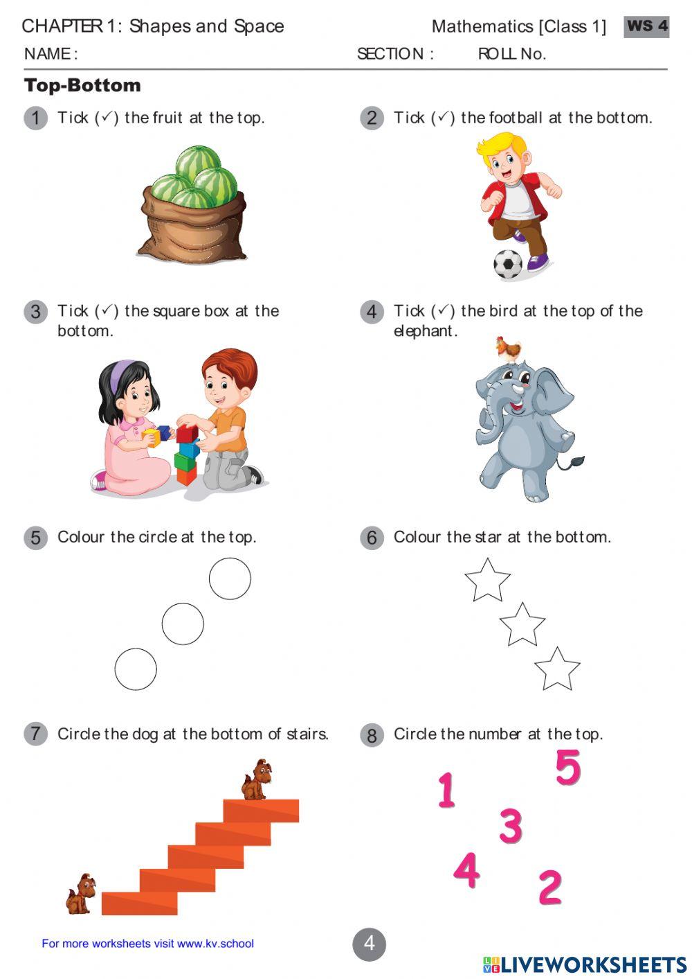 Shapes and Space online exercise | Live Worksheets