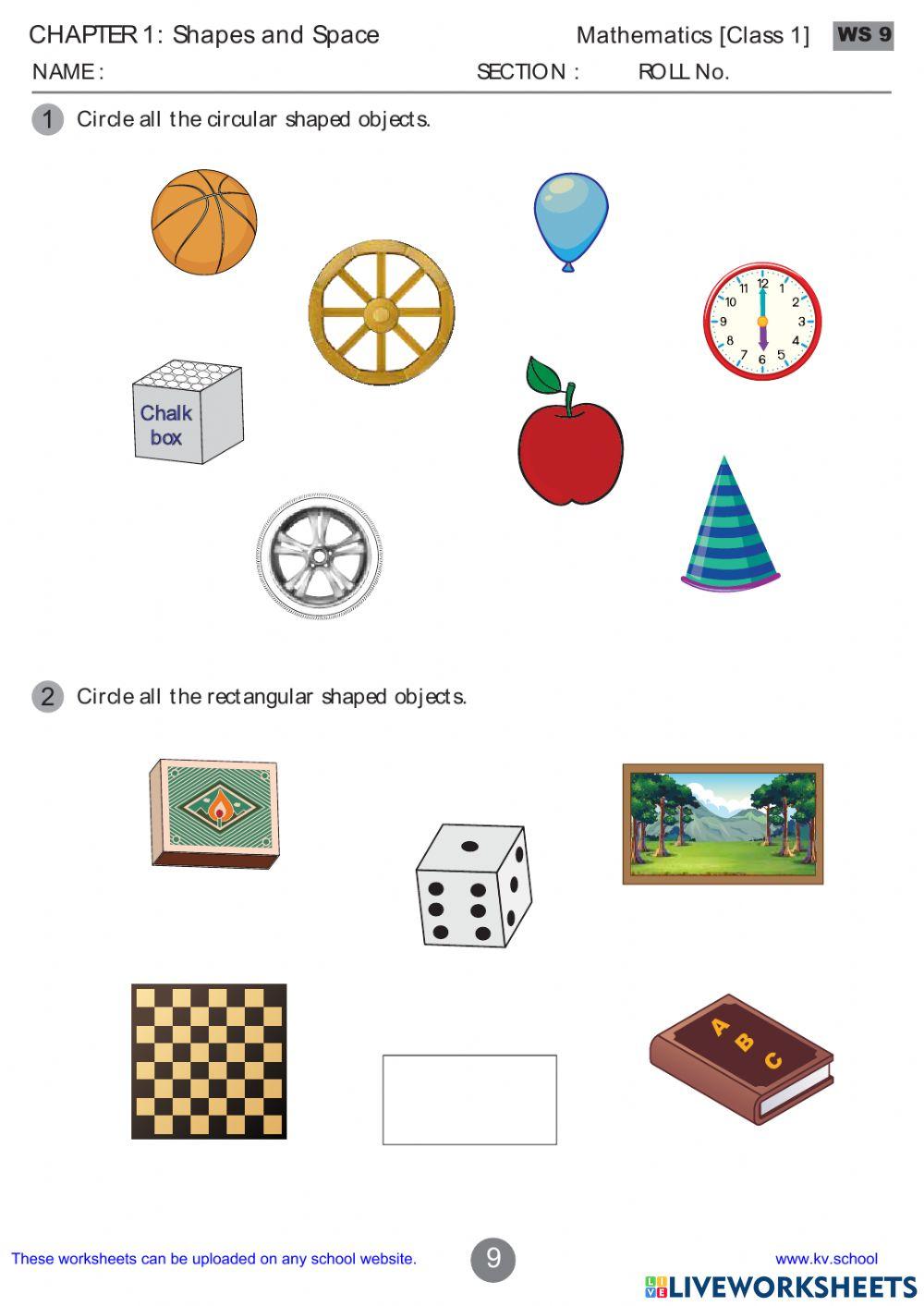 Shapes and Space online exercise | Live Worksheets