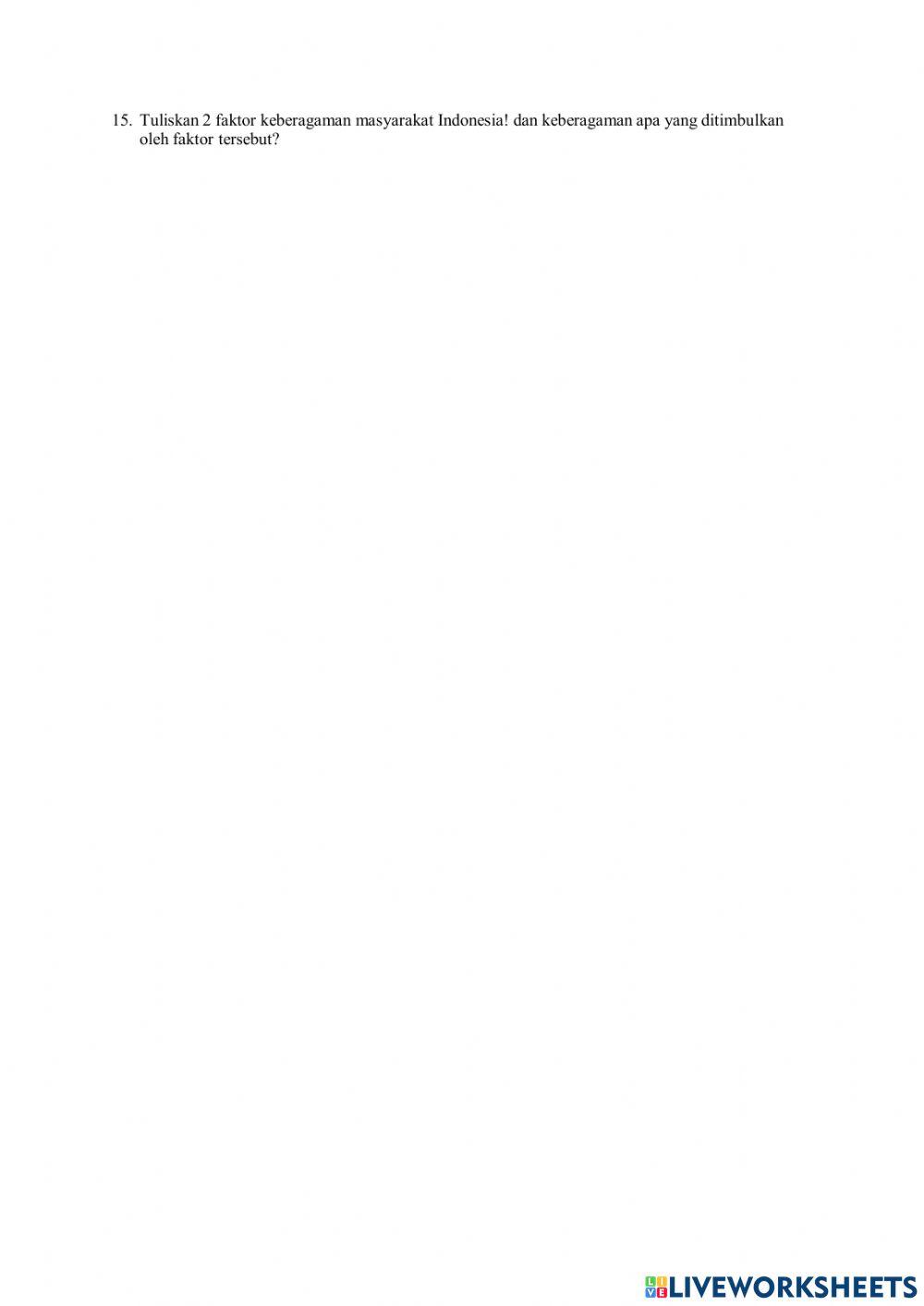 MID PPKn 7 Genap 2022 worksheet | Live Worksheets