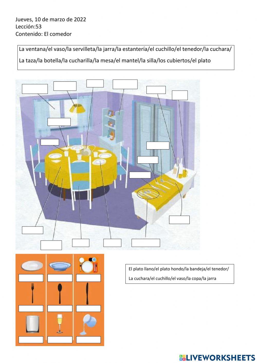 1927543 | El comedor | Graça V | LiveWorksheets