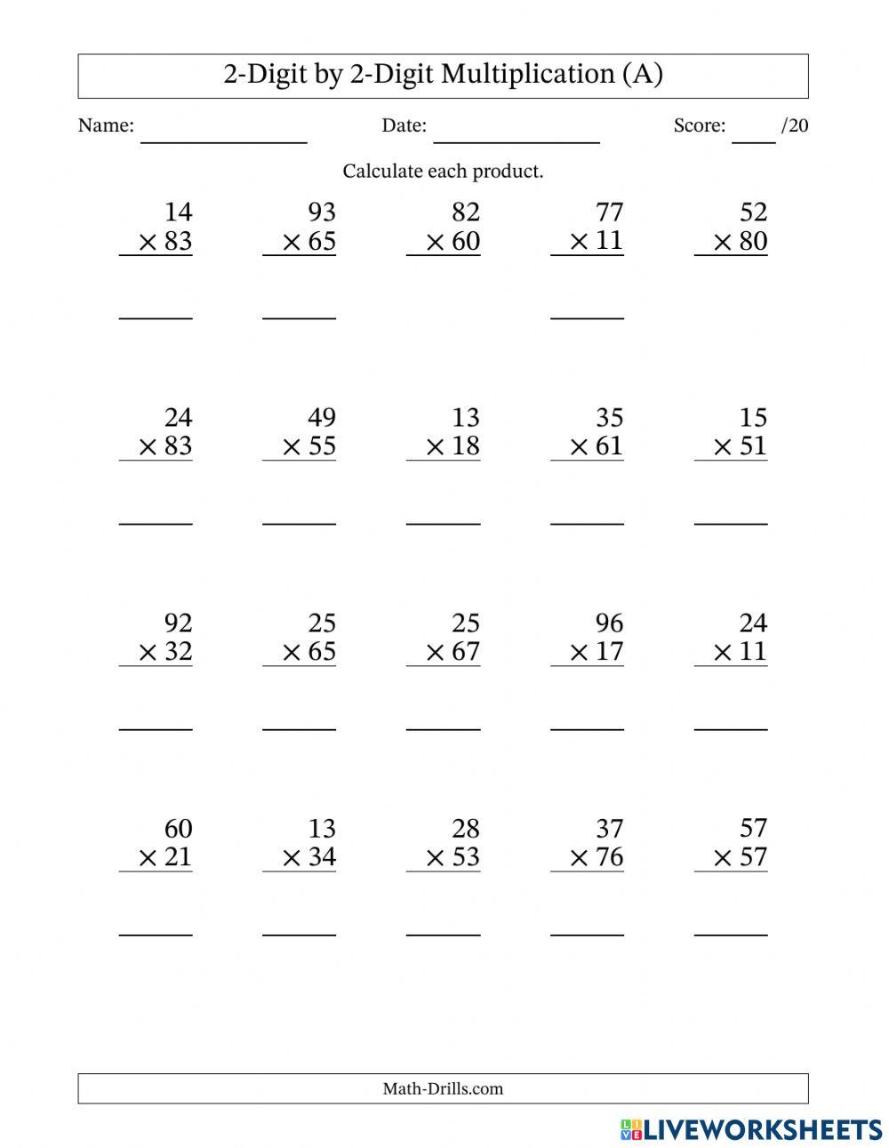 Multiplying by 2 digit numbers | ard1 | Live
