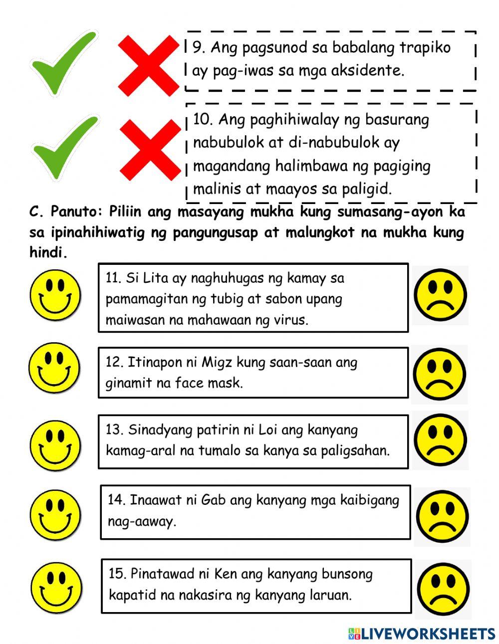 Grade 1 Esp Pagtulong Sa Pagpanatili Ng Kalinisan At