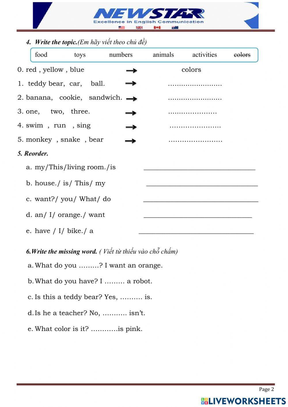 HW L10. Writing. G1 interactive worksheet | Live Worksheets