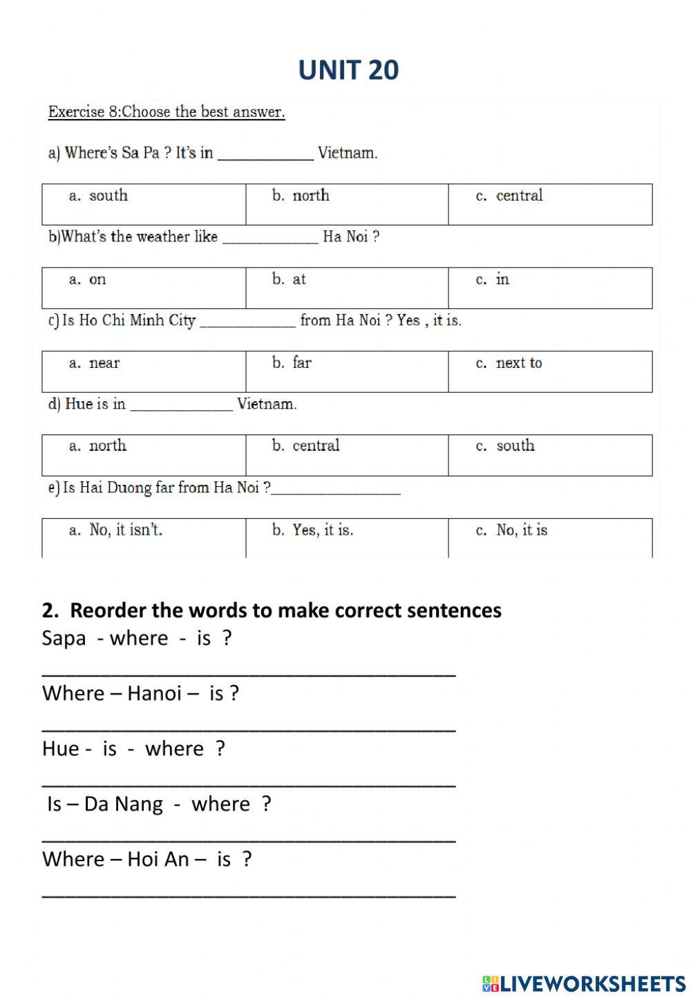 E3-unit 20 online exercise for | Live Worksheets