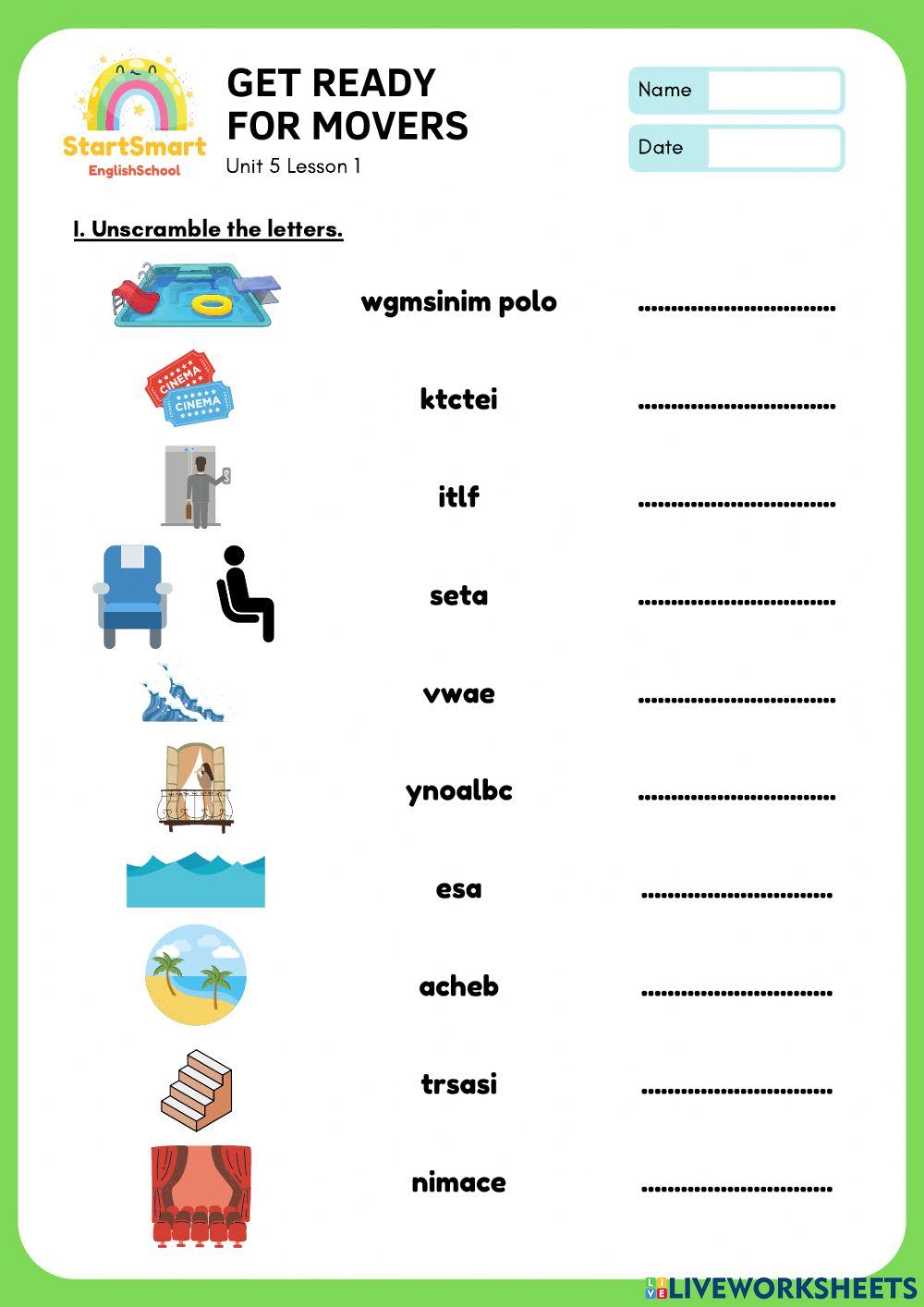 HW GRF Movers U5 L1 online exercise for | Live Worksheets