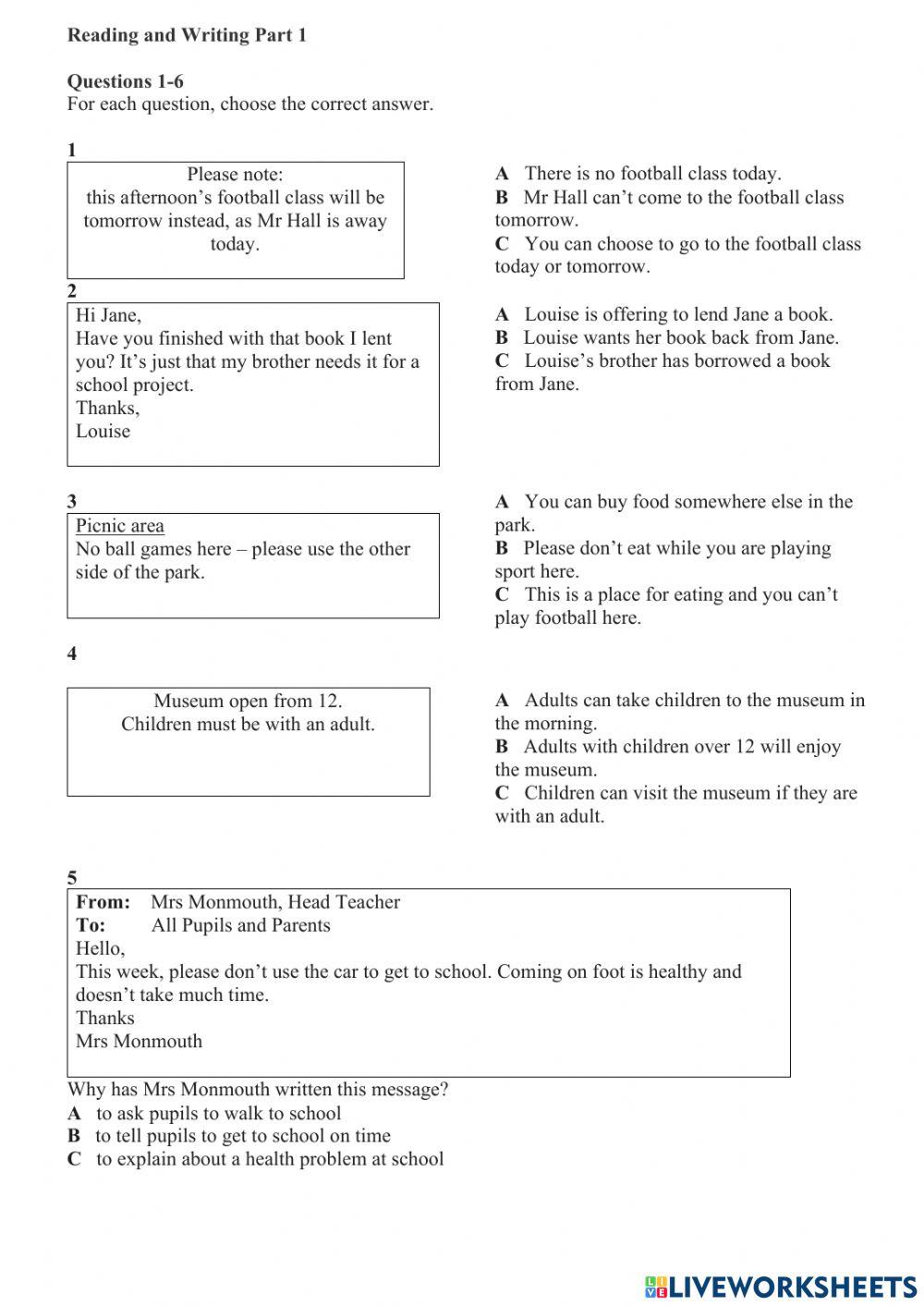 Ket 1 activity | Live Worksheets