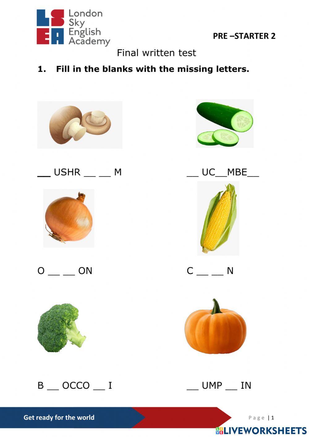 Final written test online pdf exercise | Live Worksheets