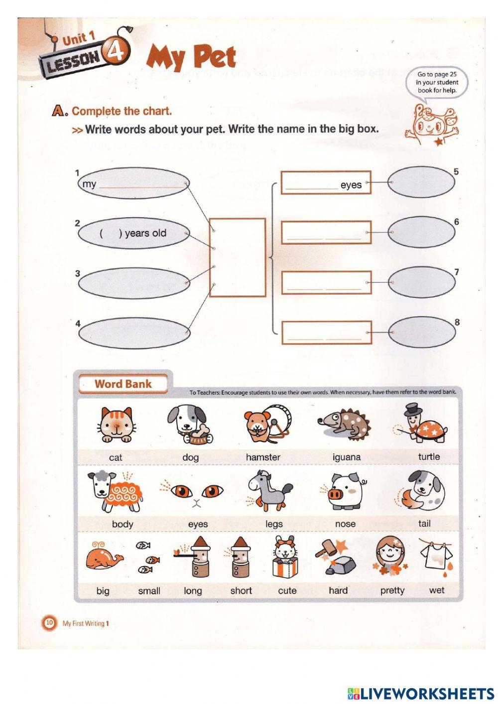 My pet-writing online exercise for | Live Worksheets