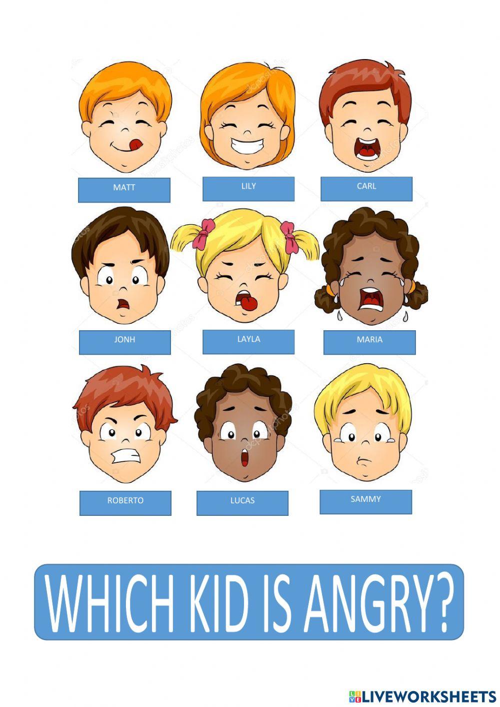 Kids expression 1977480 | cherry25 | Live Worksheets