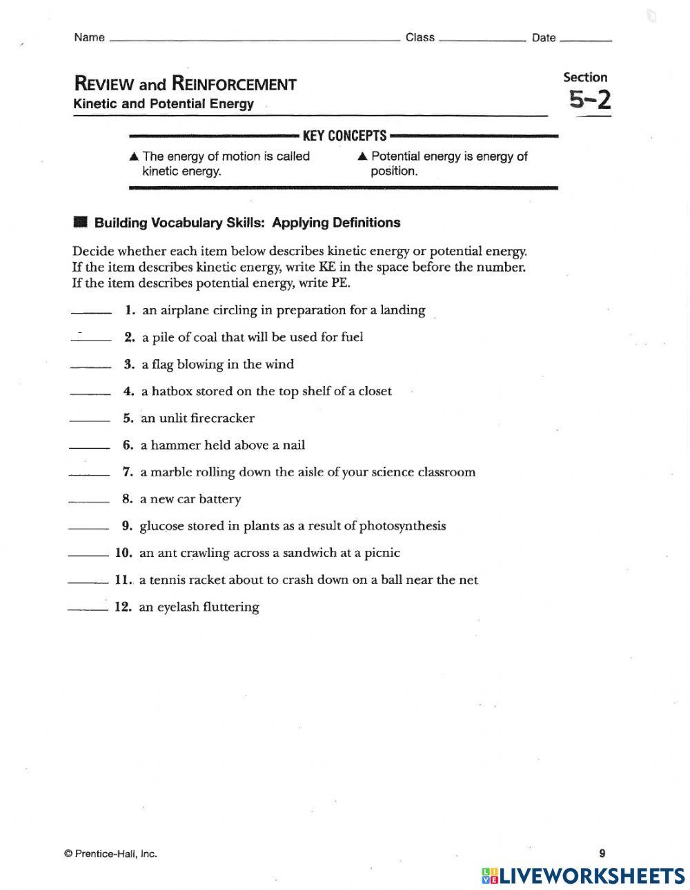 5322378 | Lesson 5-2 Kinetic and Potential energy