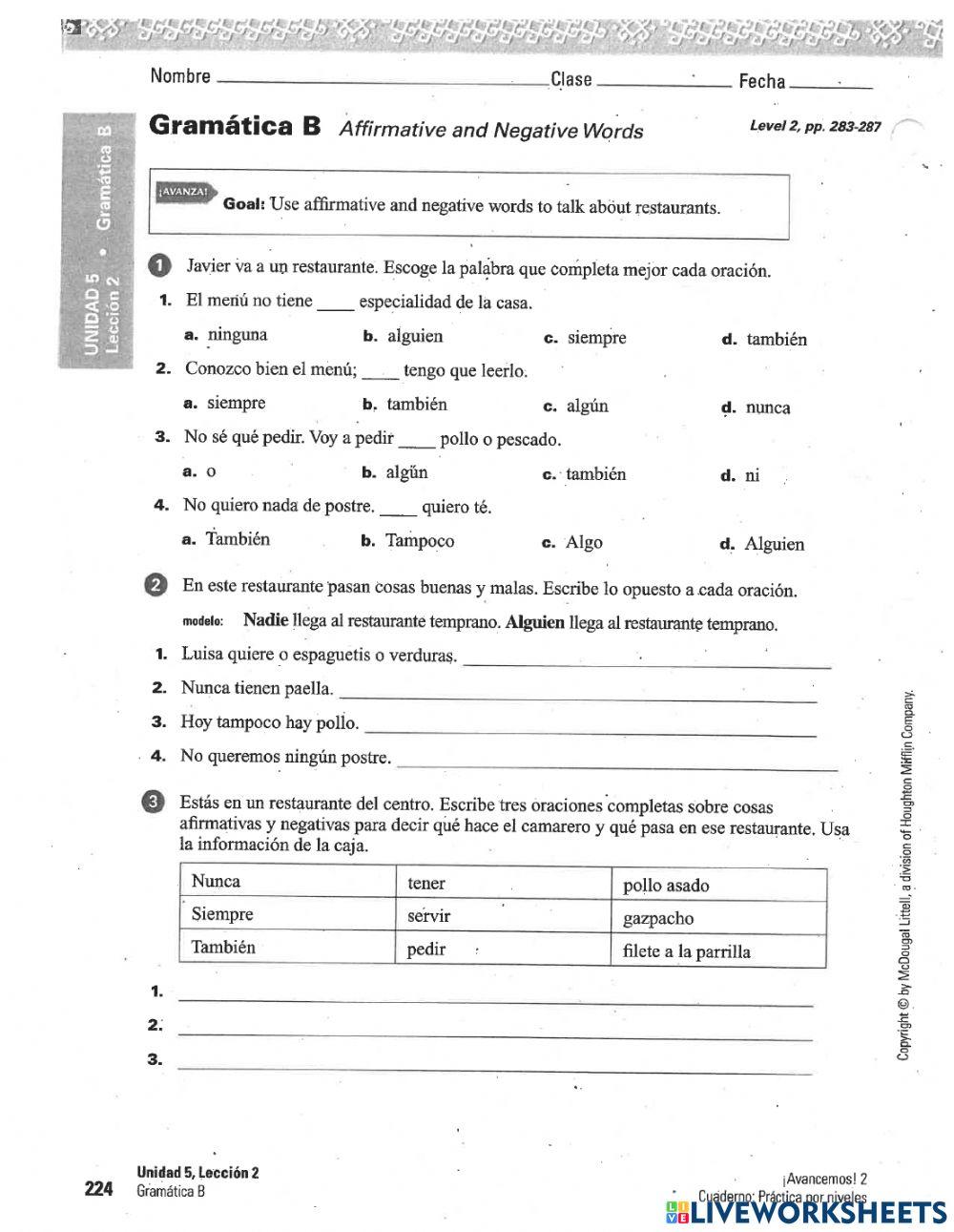 5.2 Grammar B online exercise for | Live Worksheets