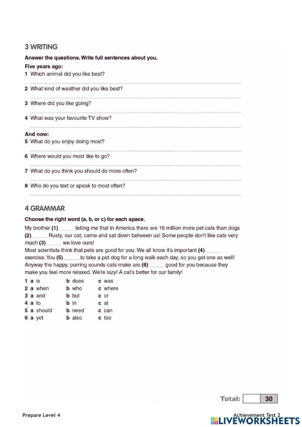Test Prep. Achievement Test worksheet | Live Worksheets