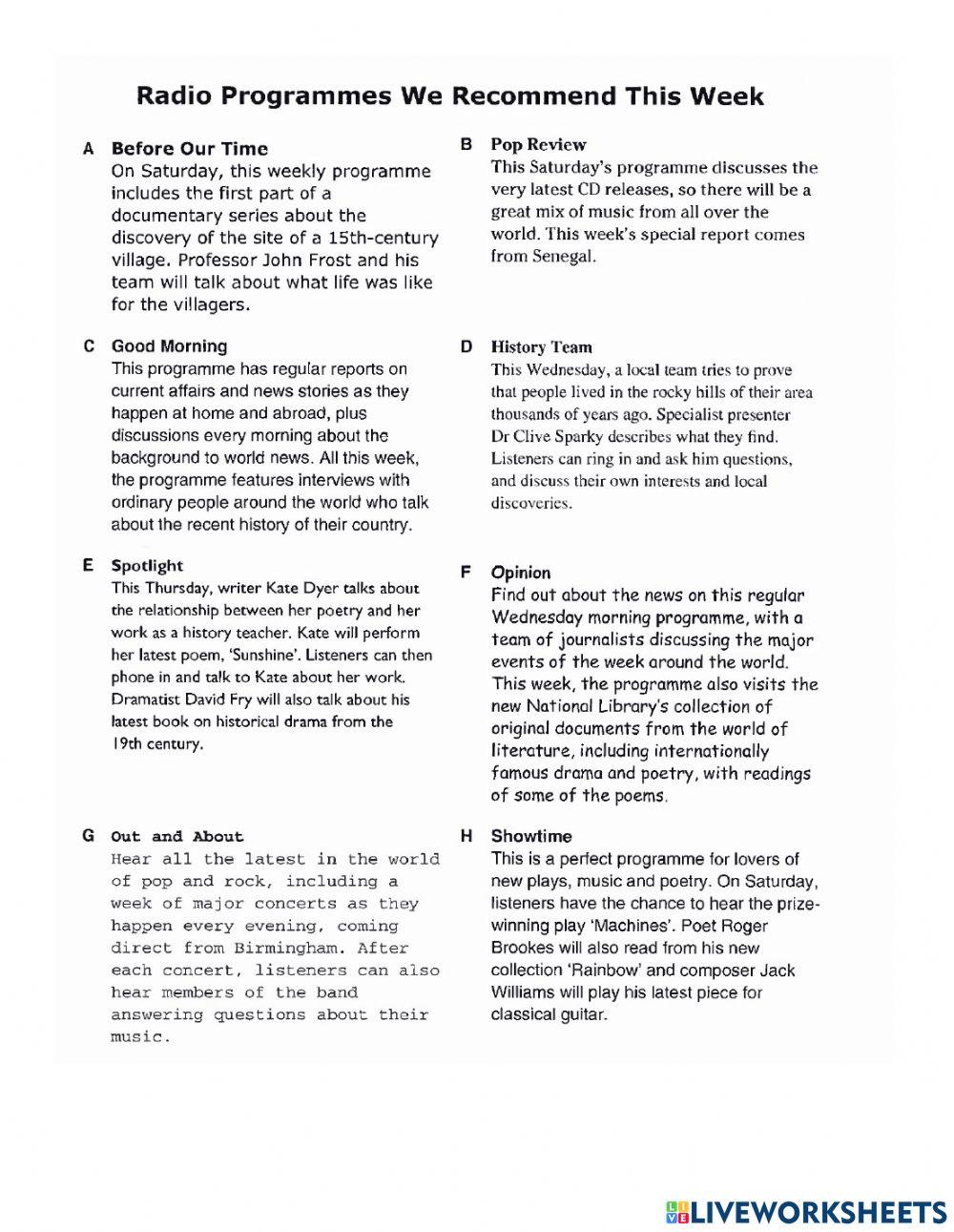 Pet reading homework 10(part 2) worksheet | Live Worksheets