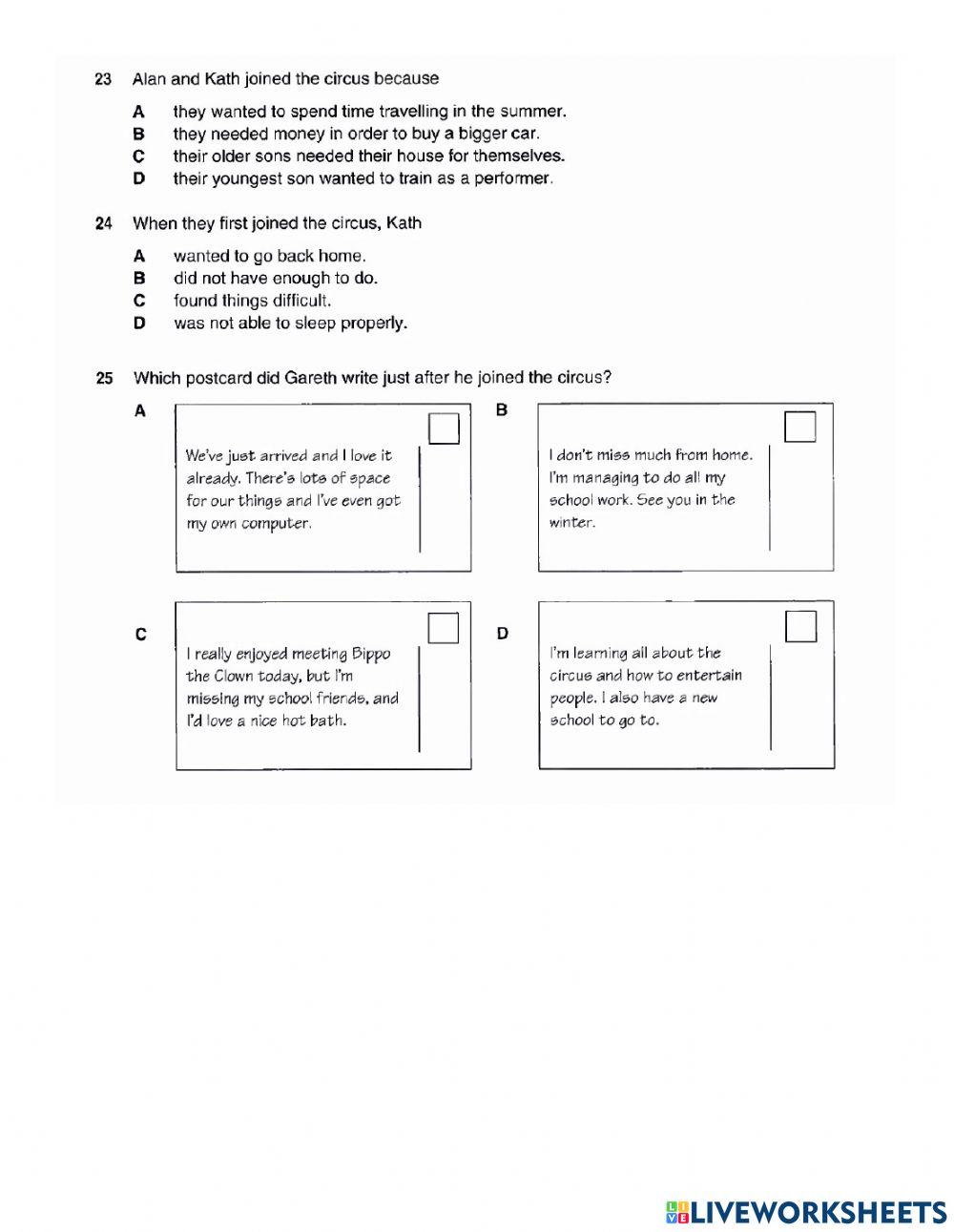 Pet reading homework 12(part 4) worksheet | Live Worksheets