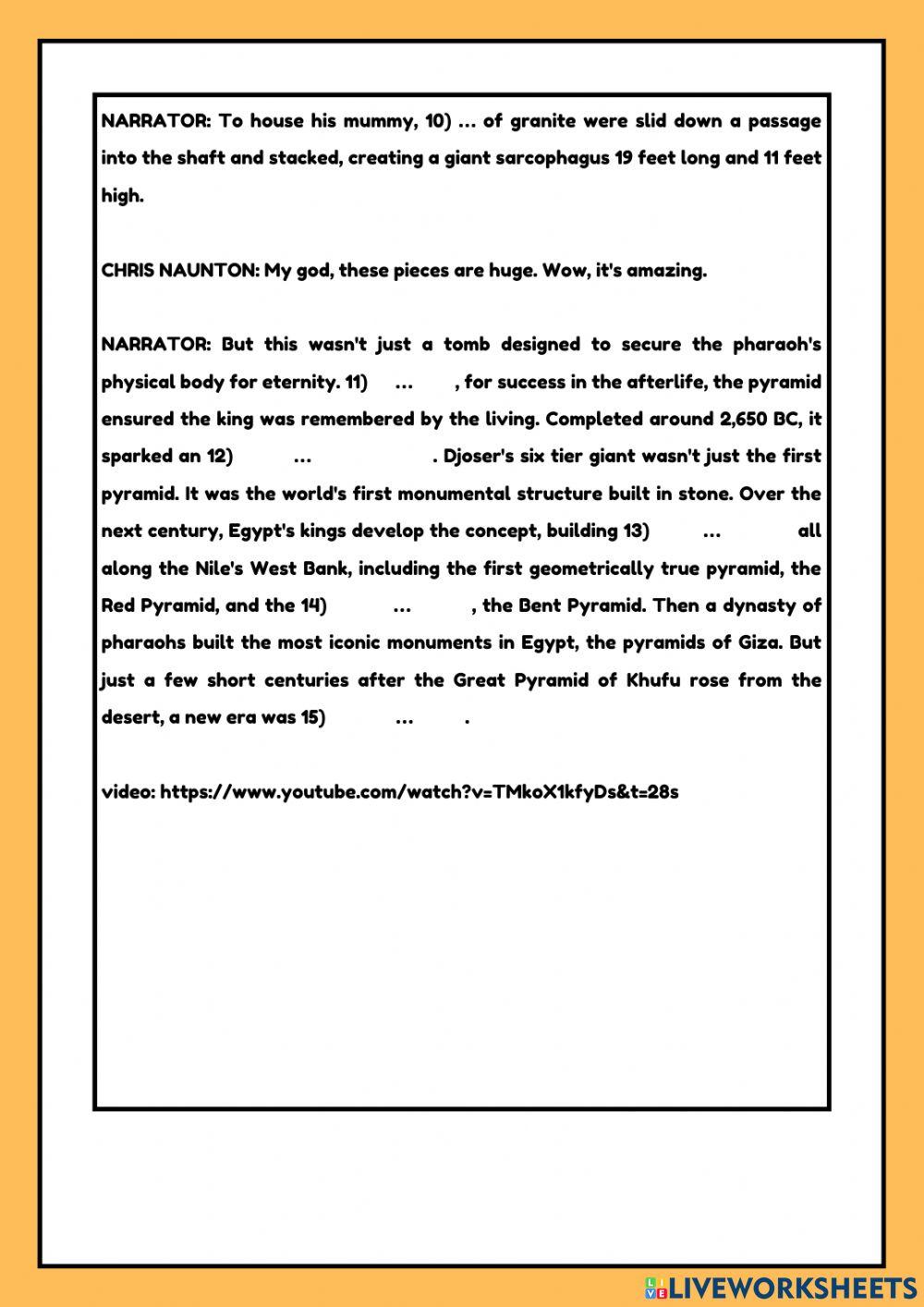 1992169 | The Egyptian Pyramids | mei88 | LiveWorksheets