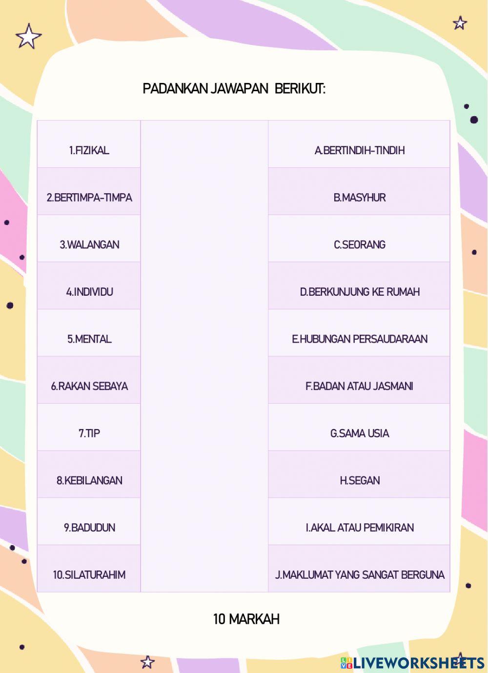 Glosari activity | Live Worksheets